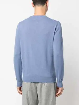 Zegna Ribbed-knit Crew Neck Sweater - Blue