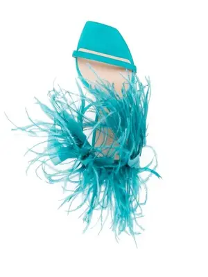 STUART WEITZMAN Feather-detail 115mm Sandals - Blue