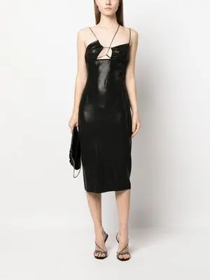 NENSI DOJAKA Asymmetric-neck Midi Dress