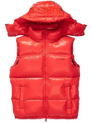 PURPLE BRAND Logo Patch Puffer Vest