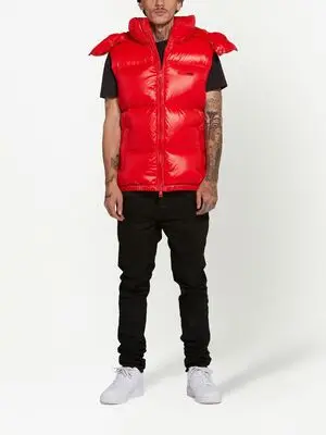 PURPLE BRAND Logo Patch Puffer Vest