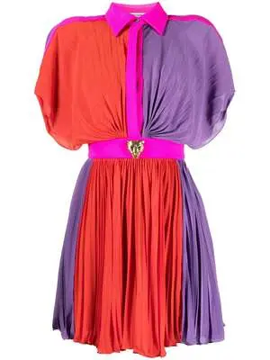 Roberto Cavalli Colour-block Pleated Dress