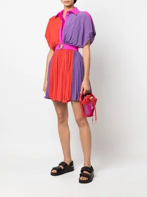 Roberto Cavalli Colour-block Pleated Dress