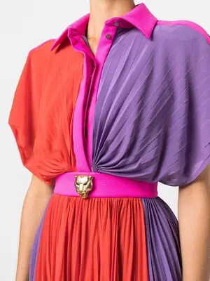 Roberto Cavalli Colour-block Pleated Dress