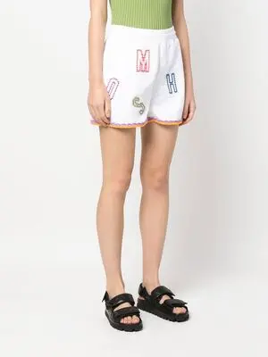 Moschino Embroidered Lace-trim Shorts