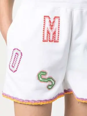 Moschino Embroidered Lace-trim Shorts