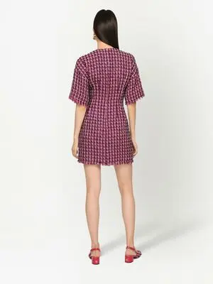 Dolce & Gabbana Tweed Minidress - Pink