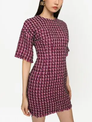 Dolce & Gabbana Tweed Minidress - Pink