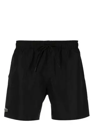 Lacoste Embroidered-logo Swim Shorts - Black