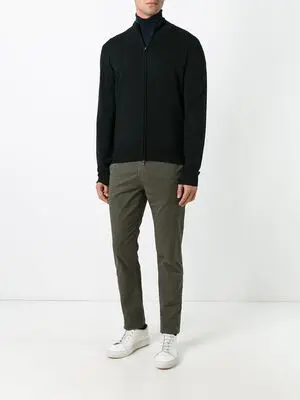 John Smedley High Neck Zipped Cardigan - Black