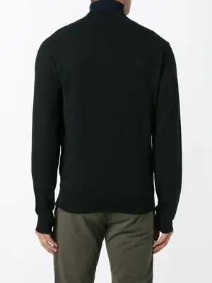 John Smedley High Neck Zipped Cardigan - Black