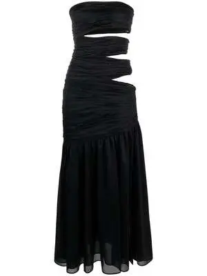 ROTATE BY BIRGER CHRISTENSEN Cut-out Ruched Dress - Black
