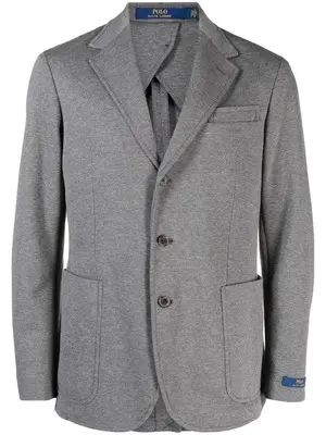 Polo Ralph Lauren Single-breasted Cotton-blend Blazer - Grey