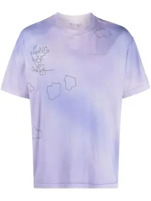 OBJECTS IV LIFE Graphic-print Faded T-shirt - Purple