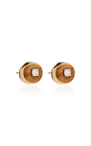 Fernando Jorge Petrified Wood Orbit Diamond Medium Studs