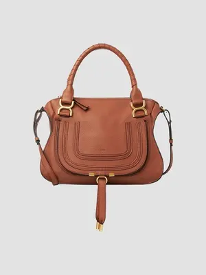 Chloé Marcie Leather Satchel - Tan