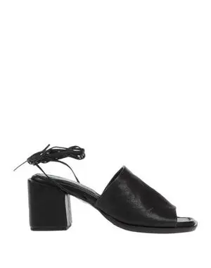 CAFÈNOIR Leather Sandals - Black