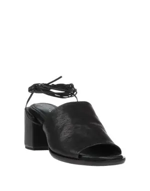 CAFÈNOIR Leather Sandals - Black