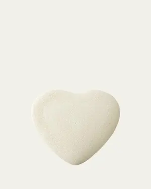 Aerin Faux Shagreen Heart Jewelry Box - Cream