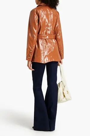 MUUBAA Belted Patent-leather Jacket