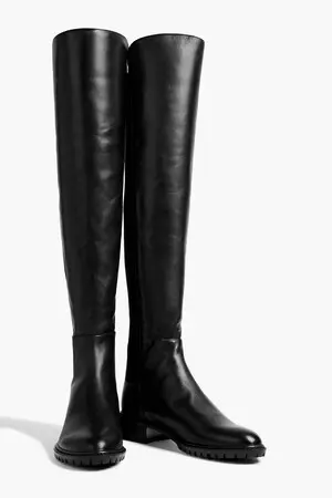 STUART WEITZMAN Keelan Microstretch And Leather Over-the-knee Boots