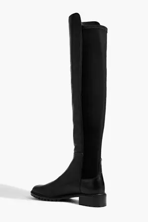 STUART WEITZMAN Keelan Microstretch And Leather Over-the-knee Boots