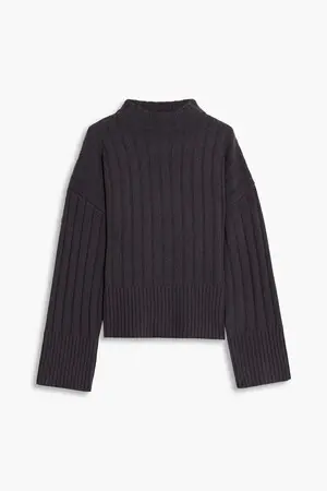Equipment Gianna Ribbed Wool And Cashmereblend Sweater - Anthracite