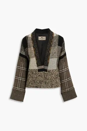Etro Embroidered Patchwork Wool-blend Jacket