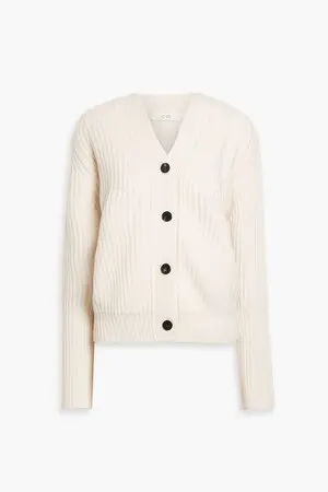 Co Ribbed Wool And Cashmereblend Cardigan - Ivory