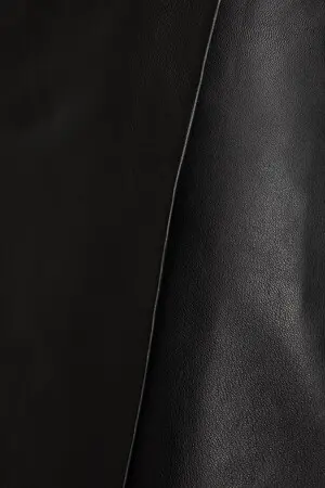 MUUBAA Thyra Asymmetric Leather Wrap Skirt