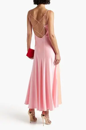 ROKSANDA Two-tone Silk-satin Draped Slip Dress