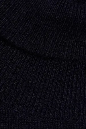 Iris & Ink Millie Mélange Cashmere And Wool-blend Turtleneck Sweater - Navy