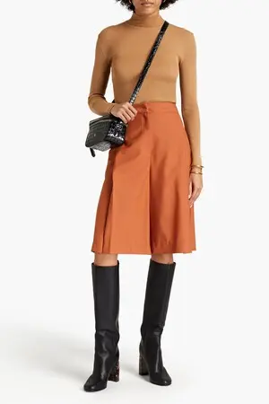 Alberta Ferretti Ribbed Wool Turtleneck Sweater