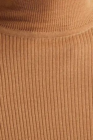 Alberta Ferretti Ribbed Wool Turtleneck Sweater