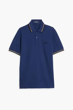 Fred Perry Embroidered Cottonpiqué Polo Shirt Navy
