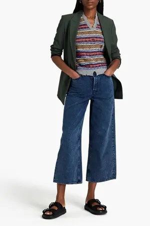 Rag & Bone Maya Cropped Highrise Wideleg Jeans