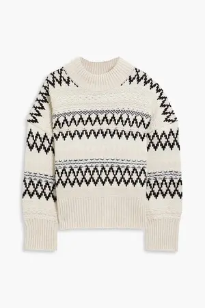 Rag & Bone Willow Fair Isle Wool Sweater - Ivory