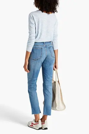 Rag & Bone Dre Distressed Mid Rise Slim Leg Jeans