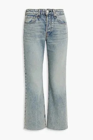 Rag & Bone Maya Faded Highrise Kickflare Jeans - Light Denim