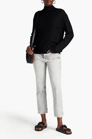 Rag & Bone Yan Wooljersey Turtleneck Top