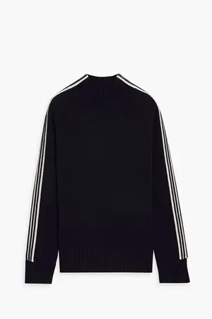 Chinti & Parker Ripple Striped Wool And Cashmereblend Turtleneck Sweater - Midnight Blue