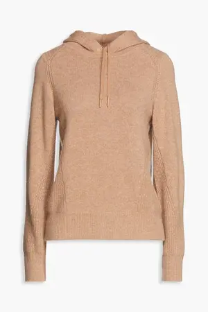 Rag & Bone Pierce Mélange Ribbed Cashmere Hoodie - Camel