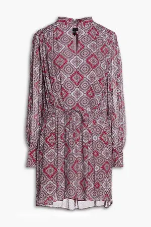 Rag & Bone Carly Pleated Printed Mini Dress