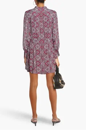 Rag & Bone Carly Pleated Printed Mini Dress