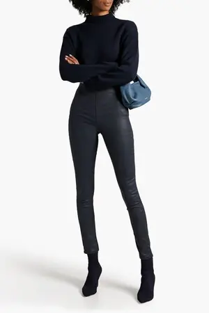 Rag & Bone Nina Coated High-rise Skinny Jeans - Navy