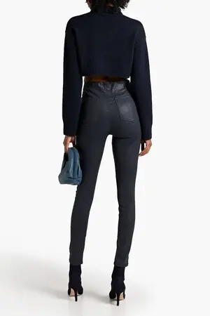 Rag & Bone Nina Coated High-rise Skinny Jeans - Navy