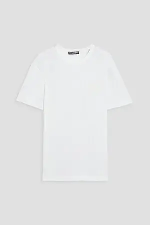 Dolce & Gabbana Embroidered Cottonjersey Tshirt - White