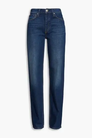 Rag & Bone Alex Faded Highrise Straightleg Jeans - Mid Denim