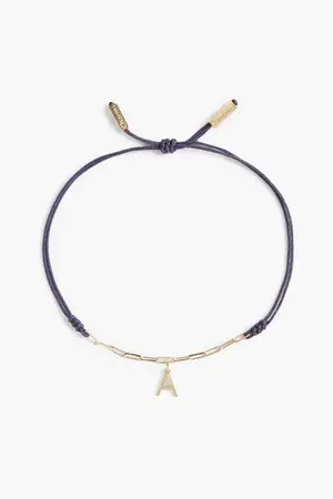 CHARMS COMPANY 14 Karat Gold Cord Bracelet With Charm - Navy