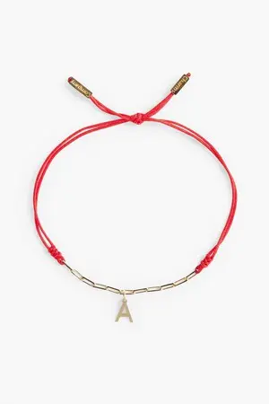 CHARMS COMPANY 14 Karat Gold Cord Bracelet With Charm - Red